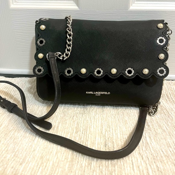 Karl Lagerfeld | Bags | Karl Lagerfeld Paris Crossbody Bag With Pearl ...
